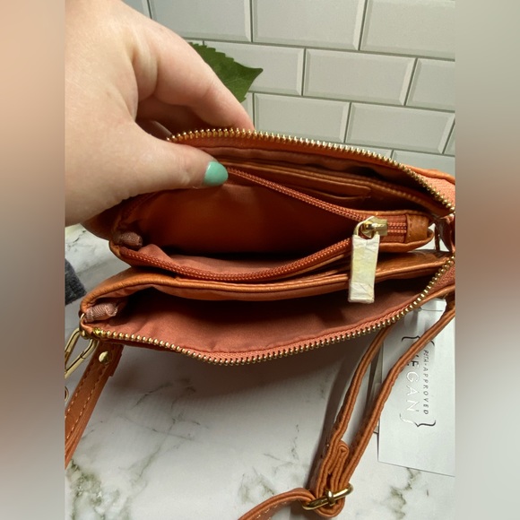 Calin Collection | Bags | Calin Collection Woven Burnt Orange Vegan ...